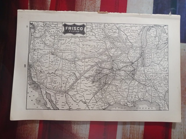 1905 TRAIN ROUTE Map + Report ST LOUIS & SAN FRANCISCO RAILROAD USA ...