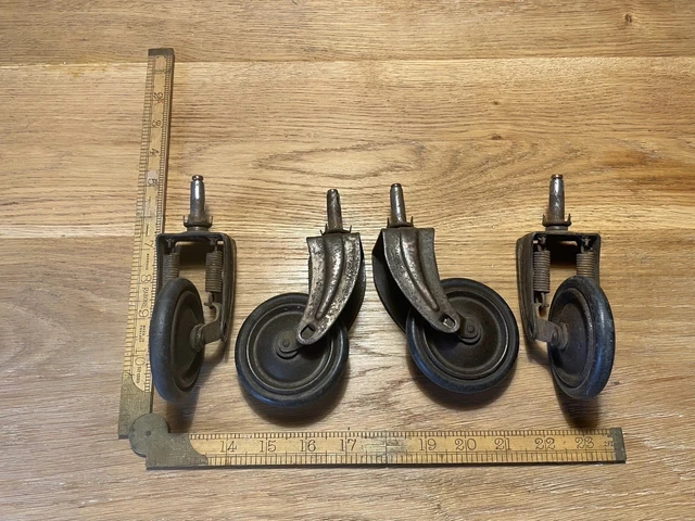 VINTAGE FULLY FUNCTIONAL Flexello Castors, Pivoting Sprung Loaded ...