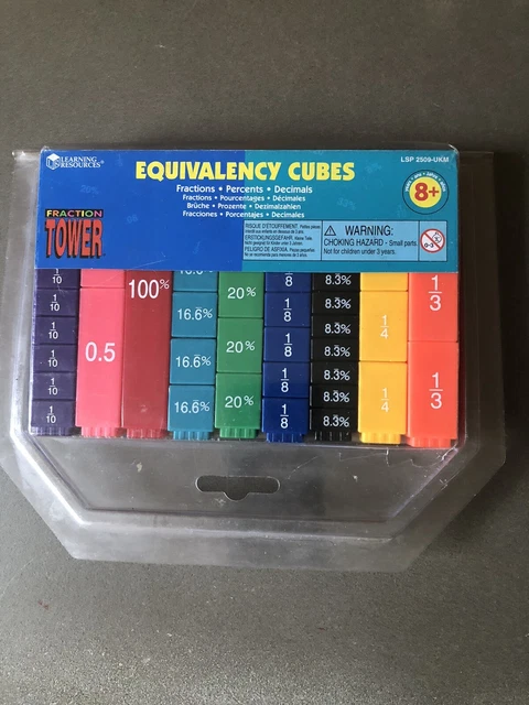 LEARNING RESOURCES EQUIVALENCY Cubes Fraction/Percentage/Decimal Tower ...