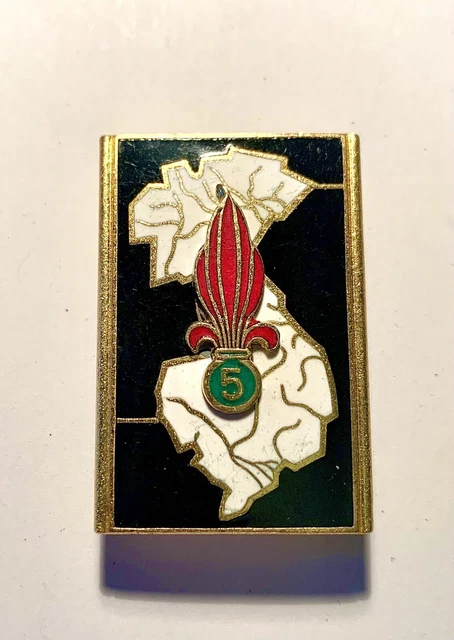 INSIGNE DU 5ÈME Régiment Étranger d’Infanterie, 5e REI, Carte E-O, Indo ...