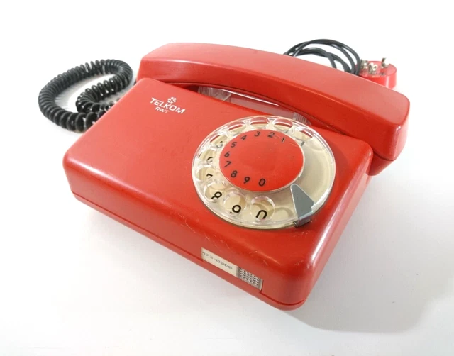 VINTAGE ROTARY DIAL Phone Red Telephone Telkom RWT Poland 1970s £56.34 ...