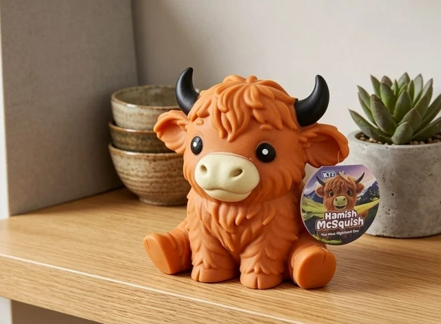 HAMISH MCSQUISH HIGHLAND Cow Squishy Toy 15cm Large Soft Stress Relief ...