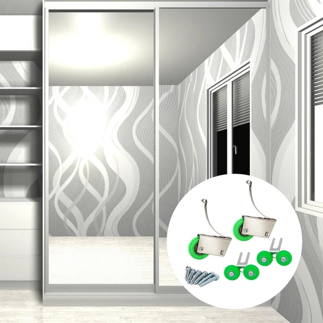 SLIDING DOOR PULLEY Push Pull Door Damper Silent Waterproof for Bedroom ...