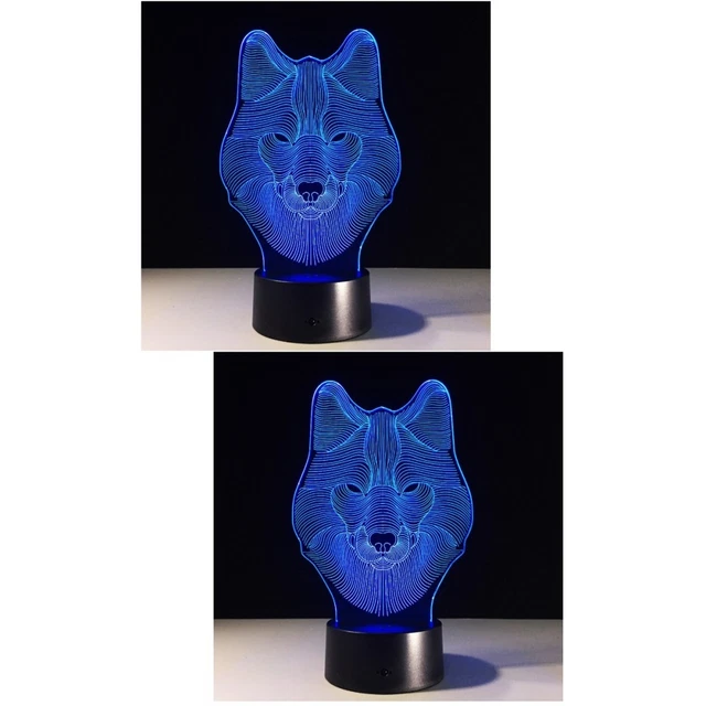 2PCS 3D LAMP Visual Light Effect Touch Switch Colors Changes Night ...