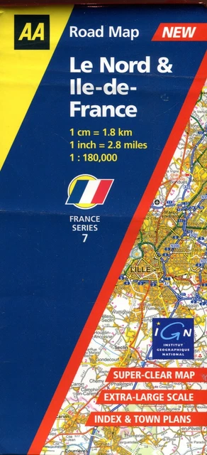 MAP OF LE Nord & Ile-de-France. Map of North of France. 2001 £5.00 ...
