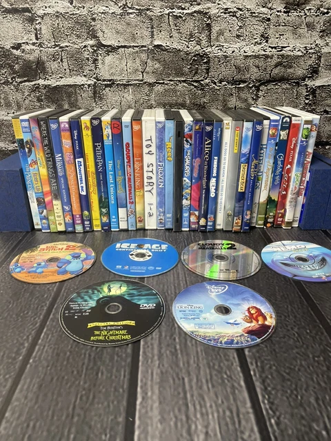 DISNEY PIXAR SONY Smurfs Nickelodeon Warner Brothers LOT OF 37 Kid DVDs ...