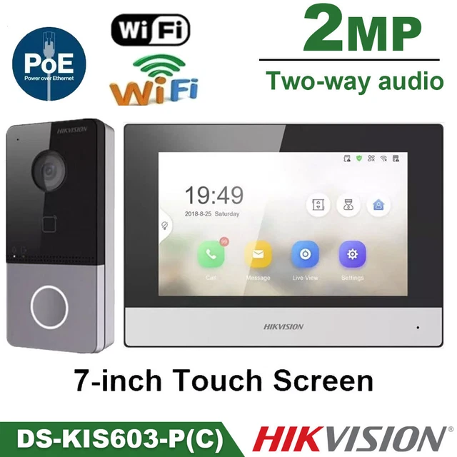 HIKVISION DS-KIS603-P(C) POE WiFi Station Monitor IP Video Intercom ...