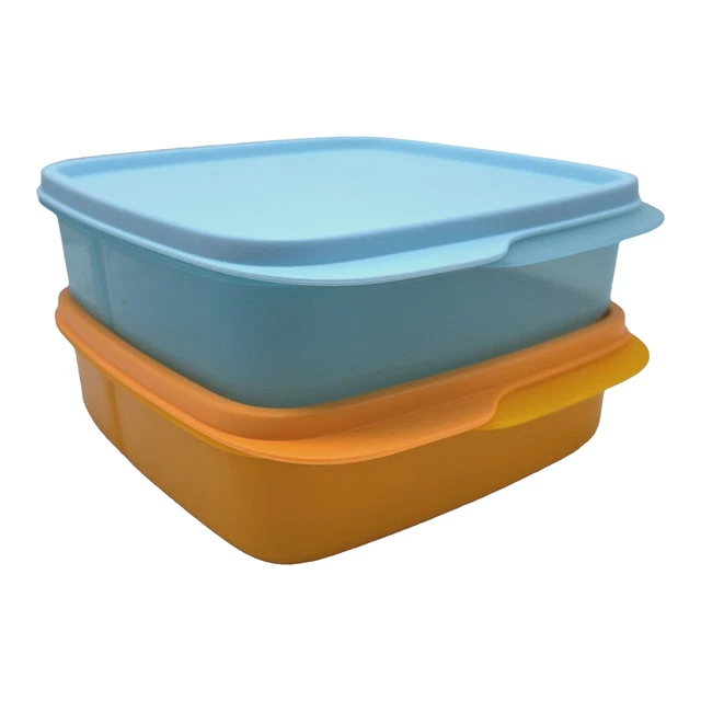 TUPPERWARE ECO LUNCH It Divided Containers Blue Orange 550ml Set of 2 ...