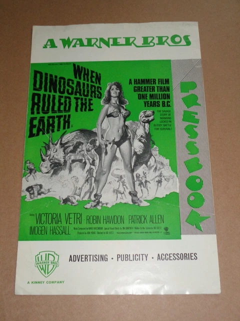 WHEN DINOSAURS RULED The Earth 1970 UK Hammer Campaign Book (Victoria ...