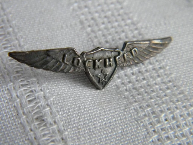 VINTAGE WW2 ERA Collar Pin Insignia~LOCKHEED~Sterling Silver Company ...