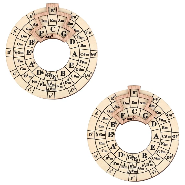 WOODEN MELODY TOOL, Round Circle of Fifths Wheel Melody Chord Tool ...