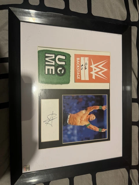 WWE WWF FRAMED John Cena Ring Worn Armband. From Glasgow show on the 8th april £80.00 - PicClick UK