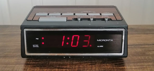 MICRONTA ALARM CLOCK / Vintage / Space Age / Rare / Retro / Red / Wood ...