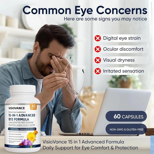 VISIOVANCE 15 IN 1 Advanced Eye Formula - Neurobella Eye Formula With ...