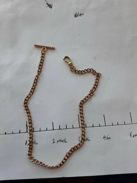 VINTAGE POCKET WATCH chain 12 inches, 18kgold filled,stamp,used as ...