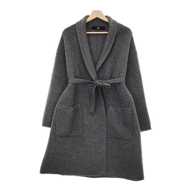 45R/45RPM LONG CARDIGAN sans Boutons Manteau Charbon Gris Femme Utilisé ...