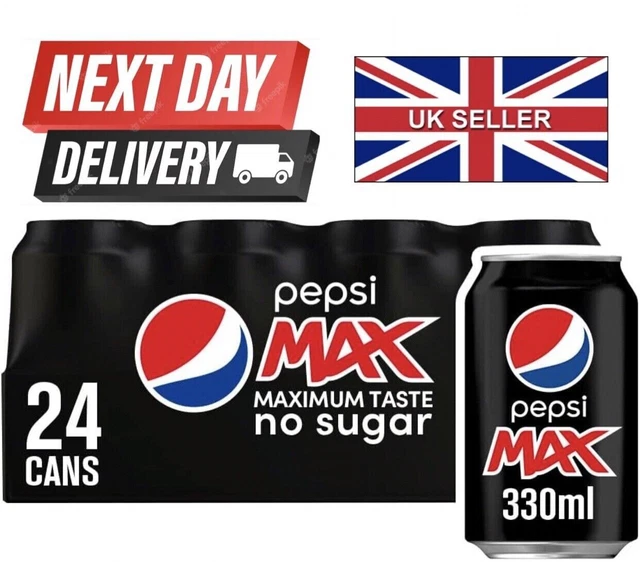 CANS PEPSI MAX No Sugar Cans, 330 ml Pack of 24 £15.99 - PicClick UK