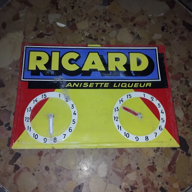 PLAQUE TÔLE PUBLICITAIRE Ricard compteur pétanque pub EUR 140,00 ...