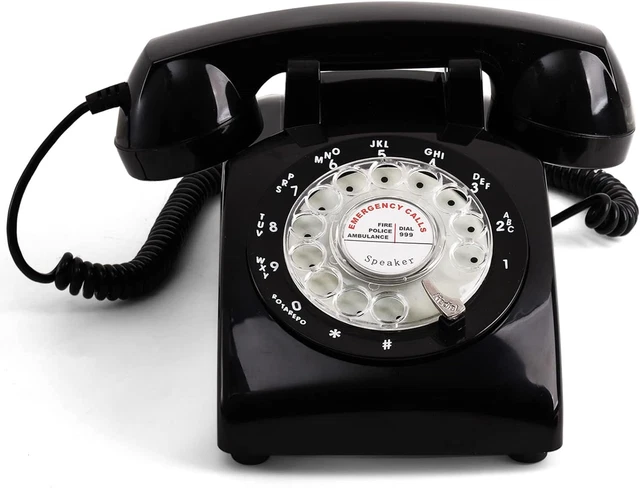 ROTARY DIAL TELEPHONE, Retro Landline Phone with Mechanical Ringer and ...
