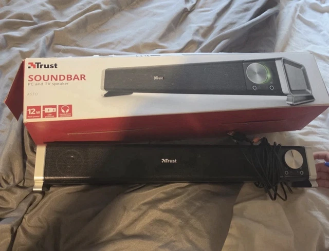 TRUST ASTO 12W RMS 2.0 Wired Soundbar Speaker 3.5mm Input Black £10.85 ...