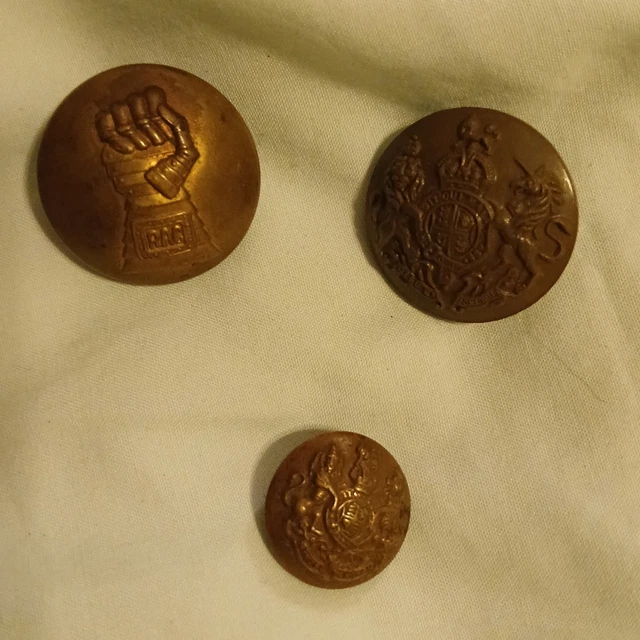 BRITISH MILITARY BRASS Buttons Set Of 3 Good Condition £1.16 - PicClick UK