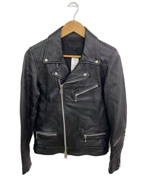 JACK ROSE DOUBLE Riders Jacket/2/Sheep Leather/Blk/220705J/Scuffed 3383 ...
