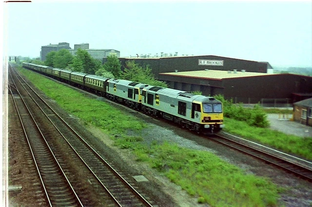35MM RAILWAY COLOUR Negative Class 60 057 and 60 032 at South Wigston ...