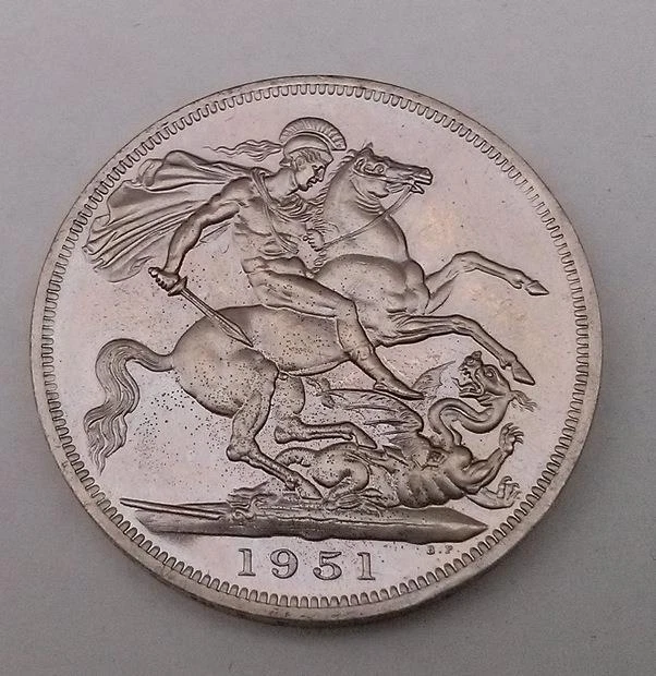 1951 FIVE SHILLINGS Festival of Britain Crown Coin George VI Prooflike ...