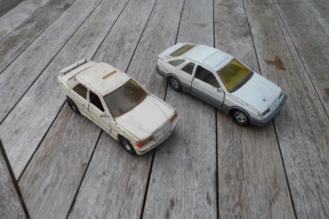 MATCHBOX SUPERKINGS FORD Sierra XR4i & Mercedes 190E in playworn ...