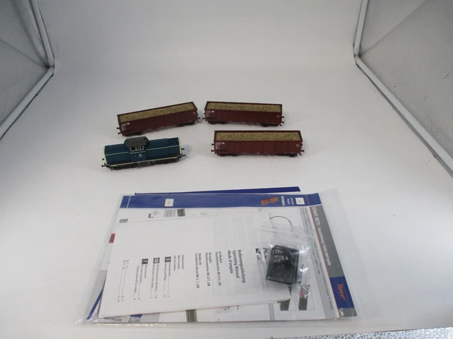 ROCO H0 AUS 51294 Zugpackung 4-teilig Diesellok DB Hochbordwagen ...