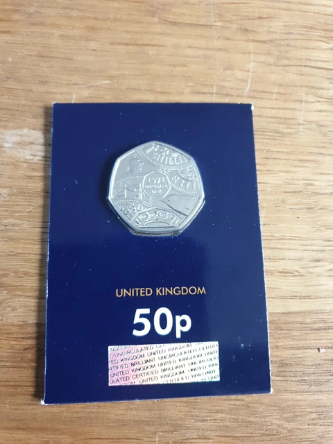 2021 ROYAL MINT UK Decimal Day 50p Fifty Pence BU Change Checker Coin £ ...
