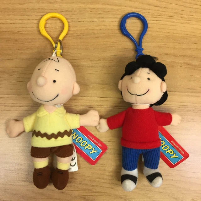 SNOOPY CHARLIE BROWN & Lucy van Pelt Peanuts Plush Clip On Keychain ...