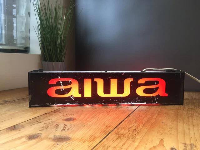 RARE VINTAGE AIWA Electronics Shop Display Sign Illuminated Light Box ...