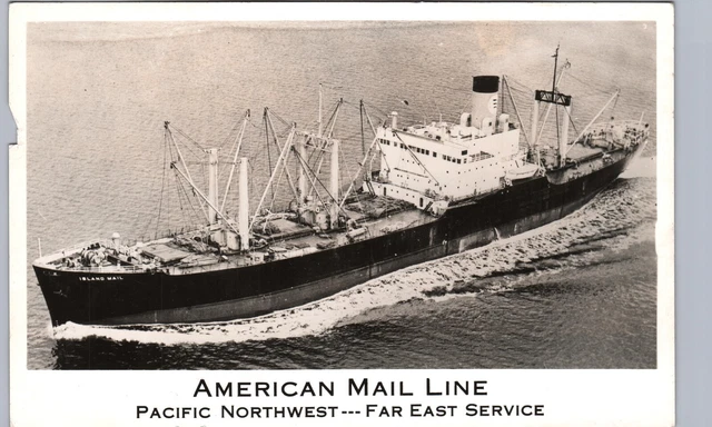 SS AMERICAN MAIL LINE pacific northwest far east ship real photo ...