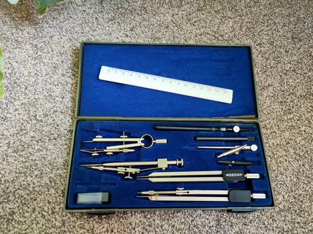 VINTAGE KRONOS 311 Compass Set Technical Drawing Kit Engineering ...
