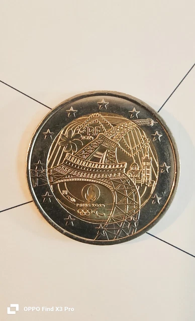 PIÈCE 2 EUROS jo 2024 JEUX OLYMPIQUES DE PARIS 2024 PIÈCE- COMMÉMORATIVE NEUVE EUR 500,00 ...