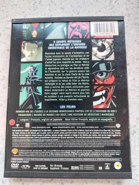 2003 THE ANIMATRIX DVD Cartoon Matrix Sci-Fi Movie Series Snapper Case ...
