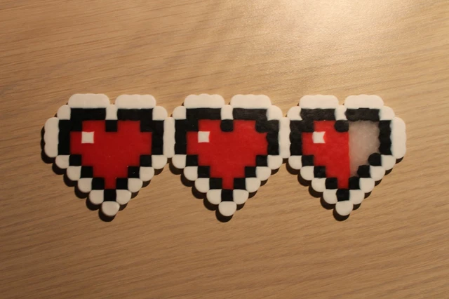 TRIPLE HEART CONTAINER Pixel Art Bead Sprite from the Legend of Zelda ...
