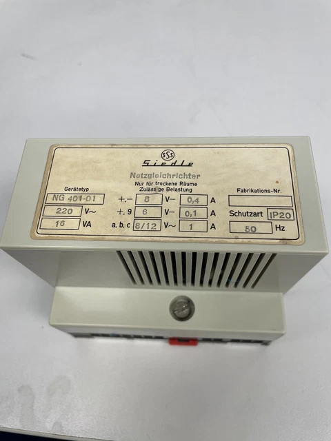 SIEDLE NG 401-01 Netzgleichrichter Trafo Sprechanlage Spannungsversorung EUR 65,00 - PicClick DE