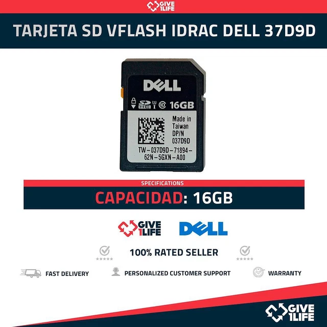 DELL VFLASH IDRAC TARJETA SD 16GB - PN:37D9D EUR 37,26 - PicClick ES