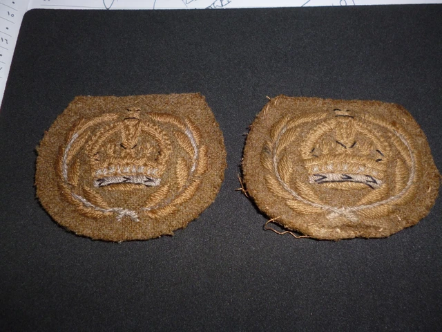 WW2 BRITISH WO2(RQMS/ORQMS) Rank badges Kings Crown Sleeve. £21.46 ...