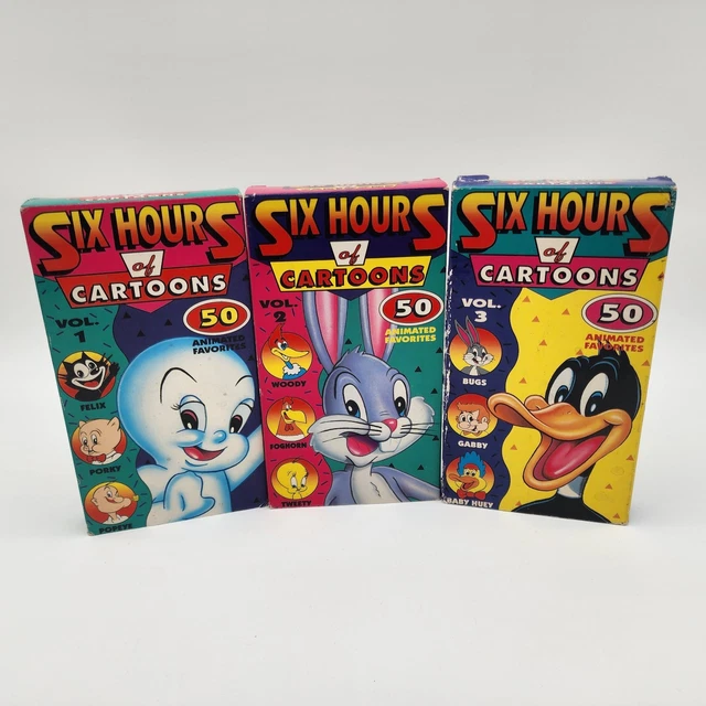 SIX HOURS OF Cartoons VHS, 90s, Bugs, Woody Woodpecker, Made In USA LOT ...
