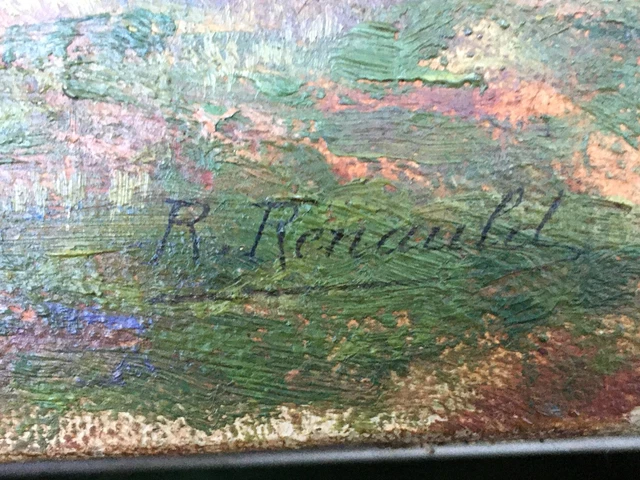 RENAULD ANCIEN TABLEAU huile toile sous bois peintre lorrain xix/xx ...