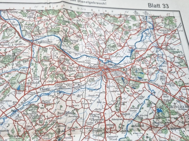 ORIGINAL WW2 GERMAN INVASION / AIRFORCE MAP Of READING 1938 £32.99 ...