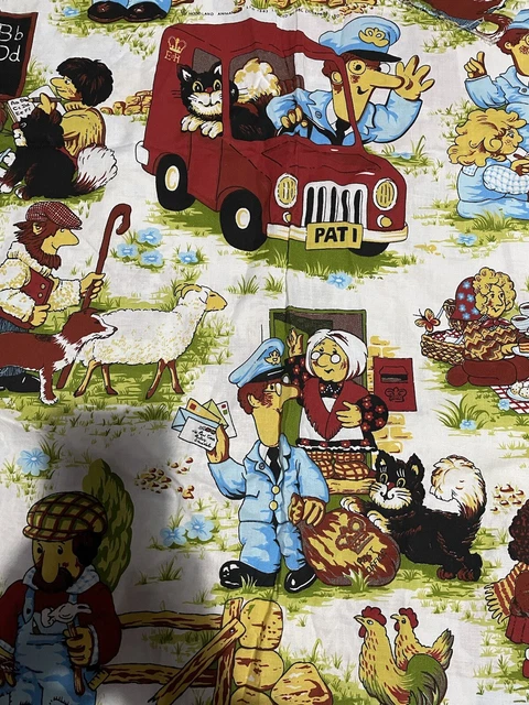 VINTAGE POSTMAN PAT remnants panel fabric material £16.32 - PicClick UK