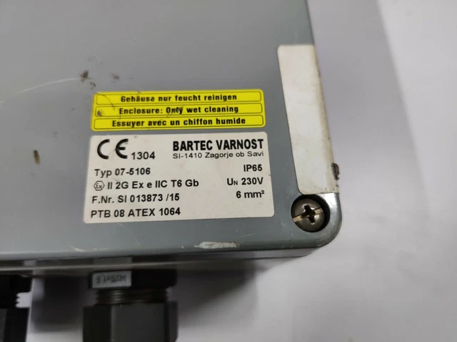 BOÎTE BARTEC PTB 08 ATEX 1064 type 07-5106 EUR 282,49 - PicClick FR