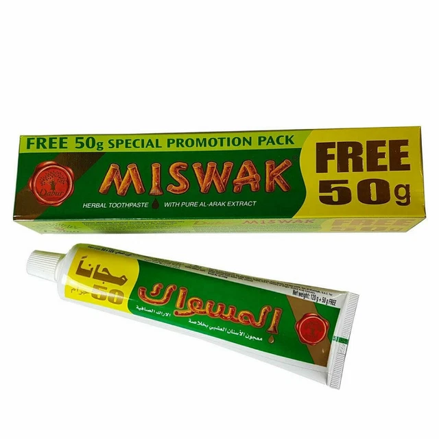 DABUR MISWAK HERBAL Toothpaste Pure Miswak Extract Dental Care Tooth ...