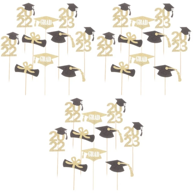 SAISON DES DIPLÔMES 30 pcs Félicitations Graduation Toppers Papier ...