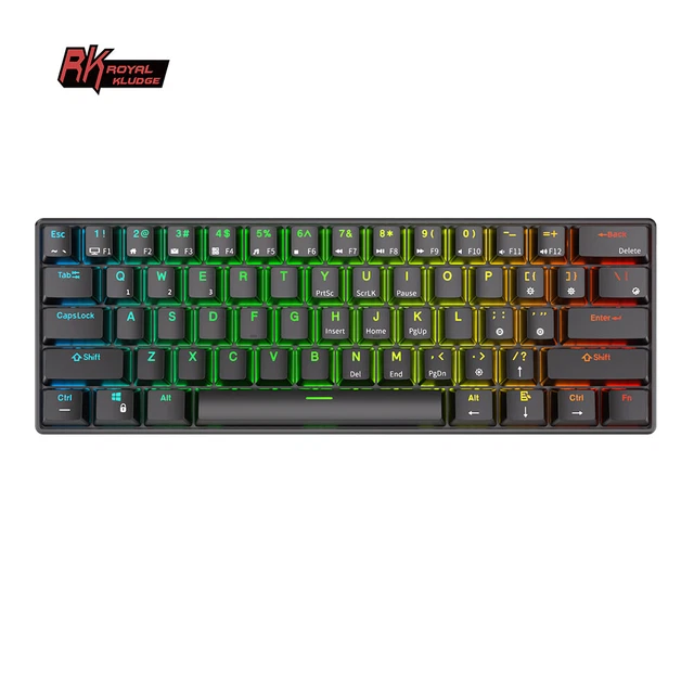 RK ROYAL KLUDGE RK61 61-Key Mechanical Gaming Keyboard Hot Swappable ...