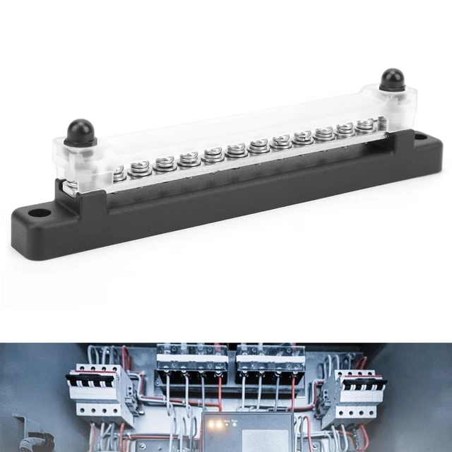 12 TERMINAL BUS Bar 150A BusBar Block With Transparent Cover For Car ... 12 TERMINAL BUS Bar 150A BusBar Block With Transparent Cover For Car ...